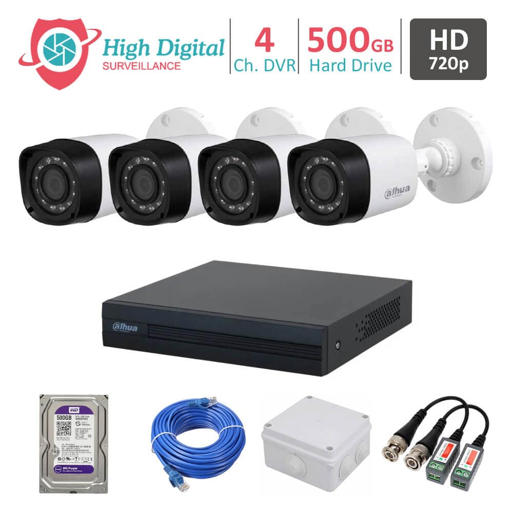 4 HD CCTV Cameras Package Dahua | High Digital Surveillance