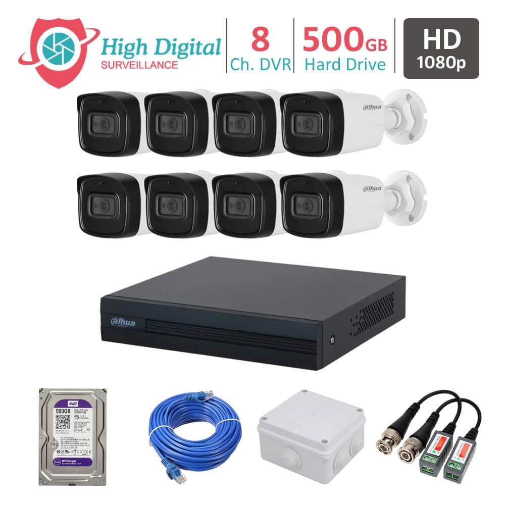 8 Full HD CCTV Cameras Package Dahua | High Digital Surveillance